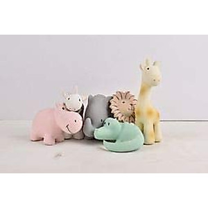 Tikiri Toys Rubber Elephant Rattle, Teether & Bath Toy, Organic Natural Rubber, Ages 6 Months & UP