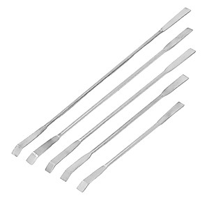 12pcs Stainless Steel Laboratory Spatula Micro Spatula Lab Sampling Scoop Long Sampling Spoon Assortment Kit