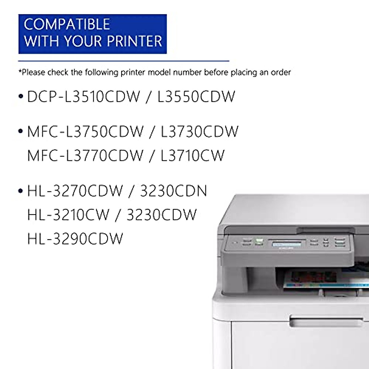 VASERINK TN227 High Yield Toner Set 4 Pack: Compatible TN227BK TN227C TN227M TN227Y Replacement for Brother MFC-L3750CDW HL-L3210CW HL-L3290CD MFC-L3770CDW Printer (TN-227BK/C/M/Y)