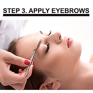 KC Republic Lash Eyebrow Extensions Kit with 1 x Trays of Mink False Eyebrows in Black Comes on Mixed Length Trays 5-8 mm, Eyebrow Glue Clear & Extension Tweezers (Black Eyebrow, Black Tweezer)