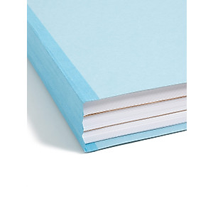 Smead FasTab Hanging Pressboard Classification Folder with SafeSHIELD Fasteners, 2 Dividers, 2/5-Cut Built-in Tab, Letter Size, Blue, 10 per Box (65115)