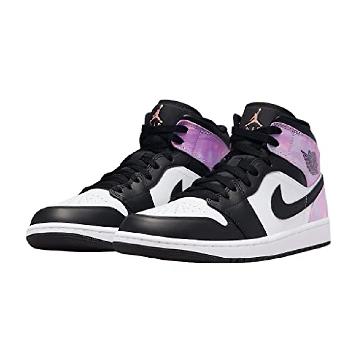 Nike Men's Air Jordan 1 Mid Sneaker, Black/Bleached Coral-white, 10.5