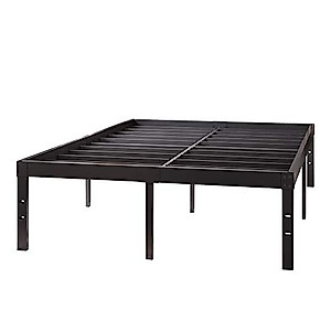Homdock King Size Bed Frame-16 Inch Metal Platform Mattress Foundation/Sturdy Strong Steel Structure 3500 lbs Heavy Duty/Noise Free/None Slip/No Box Spring Needed/Black Finish