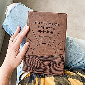 Hand Illustrated and Laser Engraved KJV Bible, Leathertouch Brown, Perfect Gift for Wedding, Baptism, Graduation or Birthday…