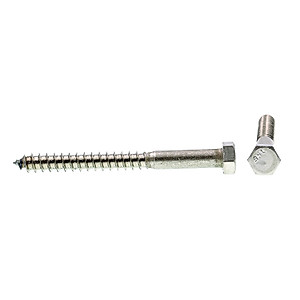 Prime-Line 9056389 Hex Lag Screws, 3/8 In. X 4 In., Grade 18-8 Stainless Steel (15 Pack)