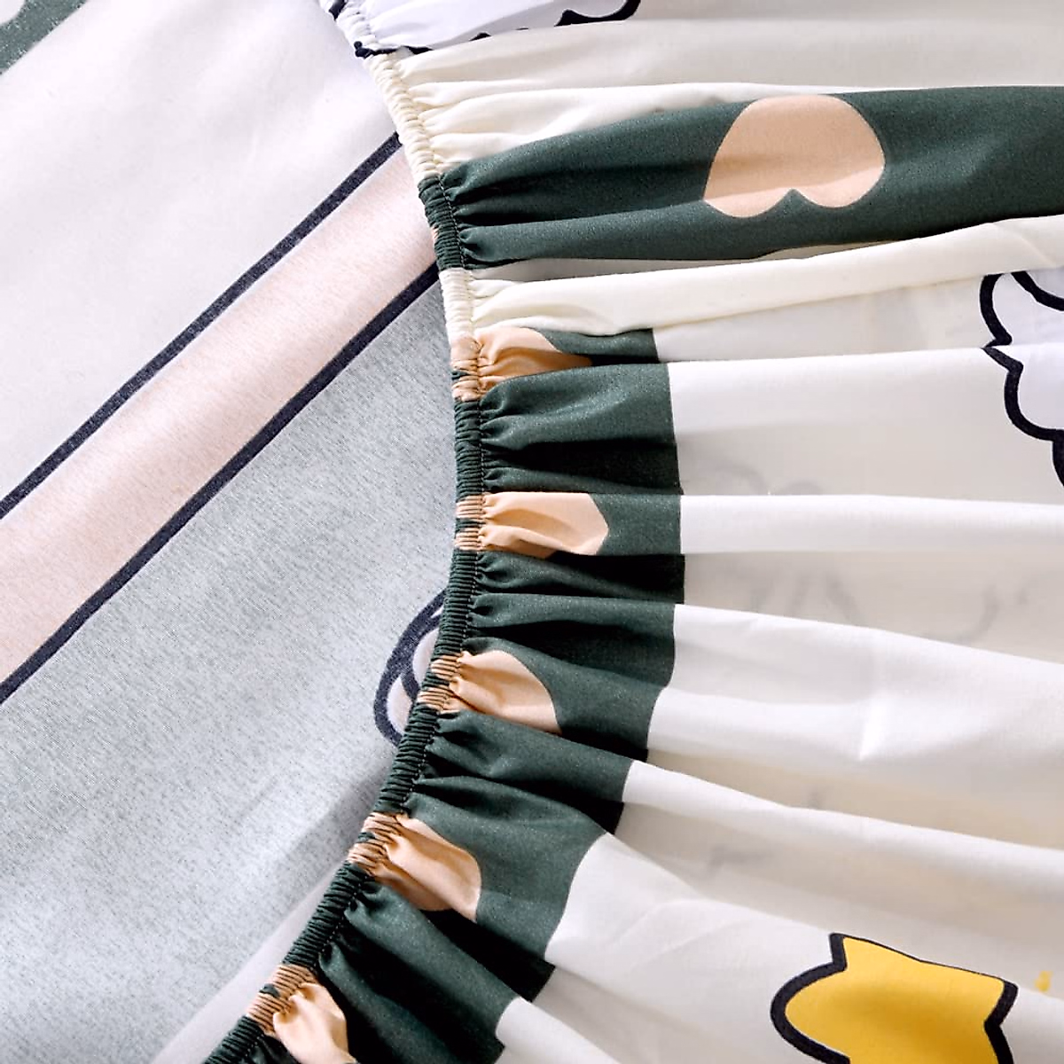 Hecnoey Kids Bed Fitted Sheets and Pillowcases Set,Soft Twin Size Sheet for Boys Girls,Cute Animals Printed Mattress Sheets Cover for Teens (Green(Panda), Twin)