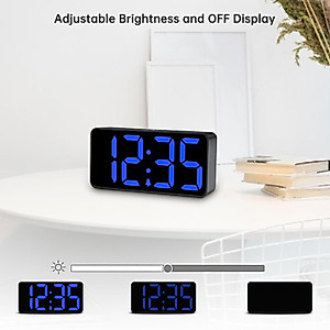 DreamSky Small Digital Alarm Clock for Bedroom, Large Big Numbers Display with Brightness Dimmer, Electric Bedside Desk Clock with USB Charging Port, Adjustable Alarm Volume, 12/24Hr, Snooze
