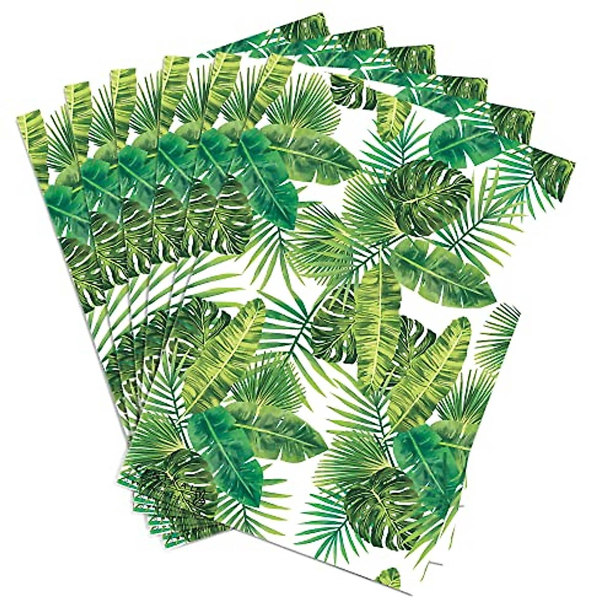 CENTRAL 23 Tropical Wrapping Paper - Palm Leaves and Monstera - 6 Sheets of Green Gift Wrapping Paper for Women - Eco Friendly - Summer - Comes with Fun Stickers