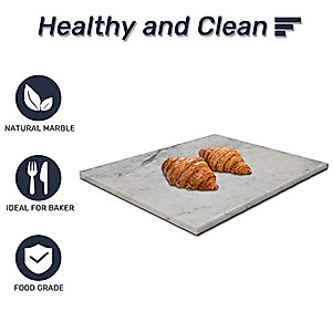 Soulscrafts Natural Bianco Carrara Marble Cheese Pastry Board and Cutting Board 16x12x0.5 Inch