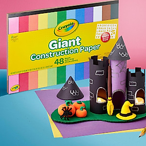 Crayola Giant Construction Paper Pad 18"X12"-48 Sheets W/Stencil