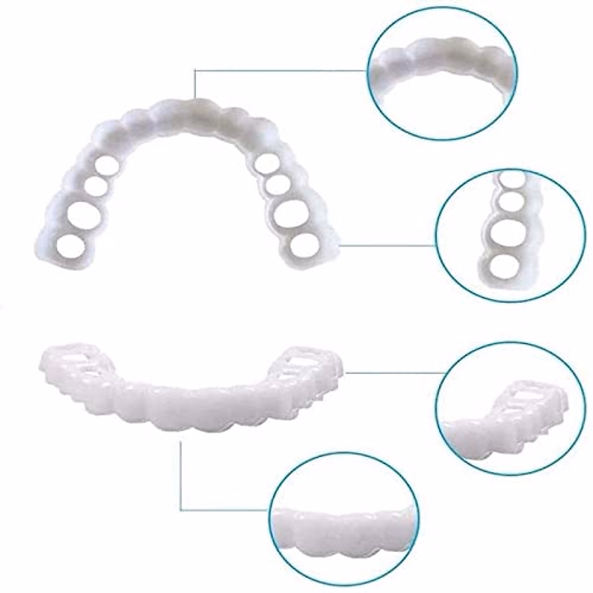 CHNLML,2 PCS Dentures Teeth - Temporary Teeth Perfect Fake Teeth - Veneers Dentures for Men and Women