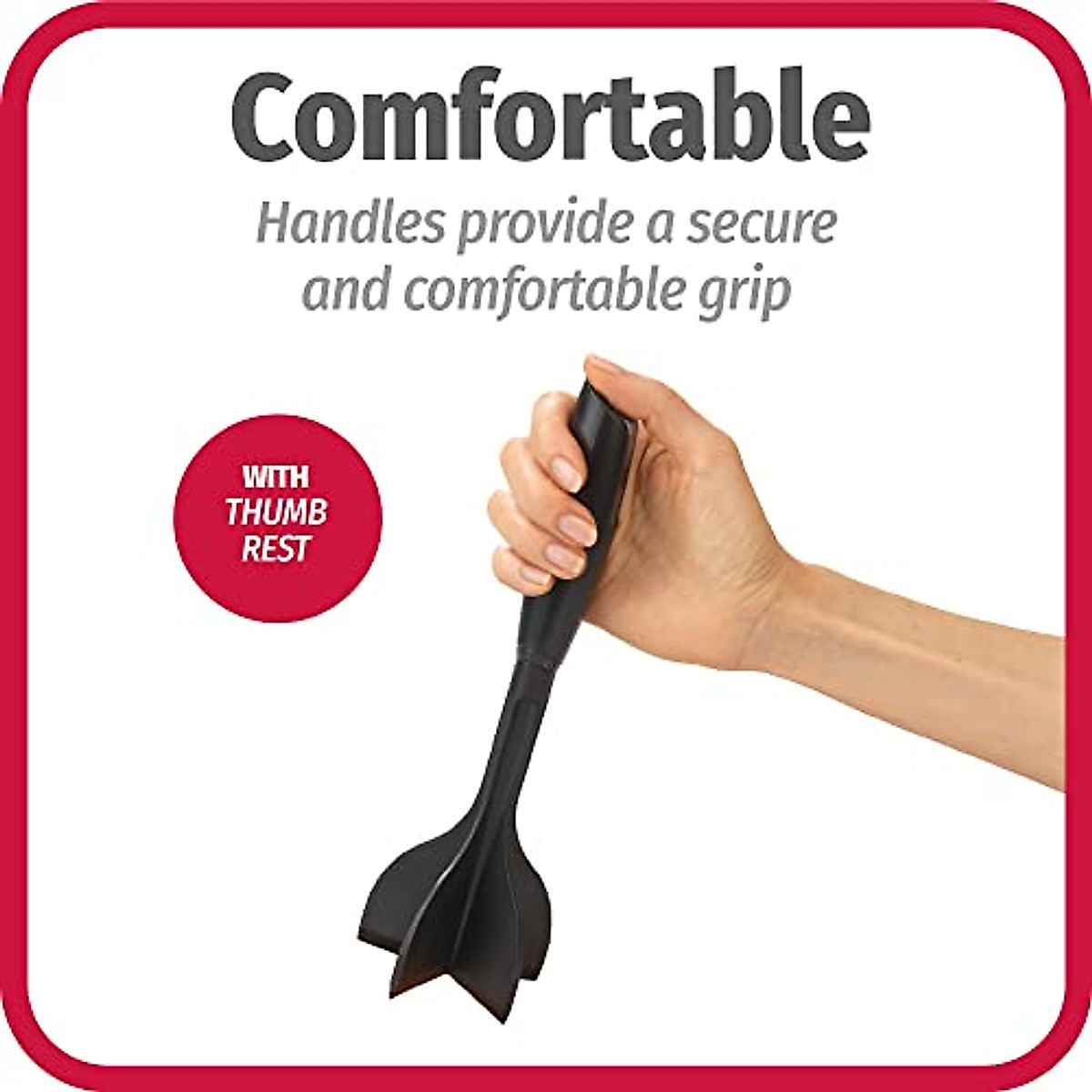 GoodCook High-Temp Nylon 5-Blade Head 10" Hamburger Ground Meat Choppers Pack of 2, Black