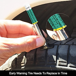 GODESON 88702 Smart Color Coded Tire Tread Depth Gauge 2 pieces(Pack of 1)