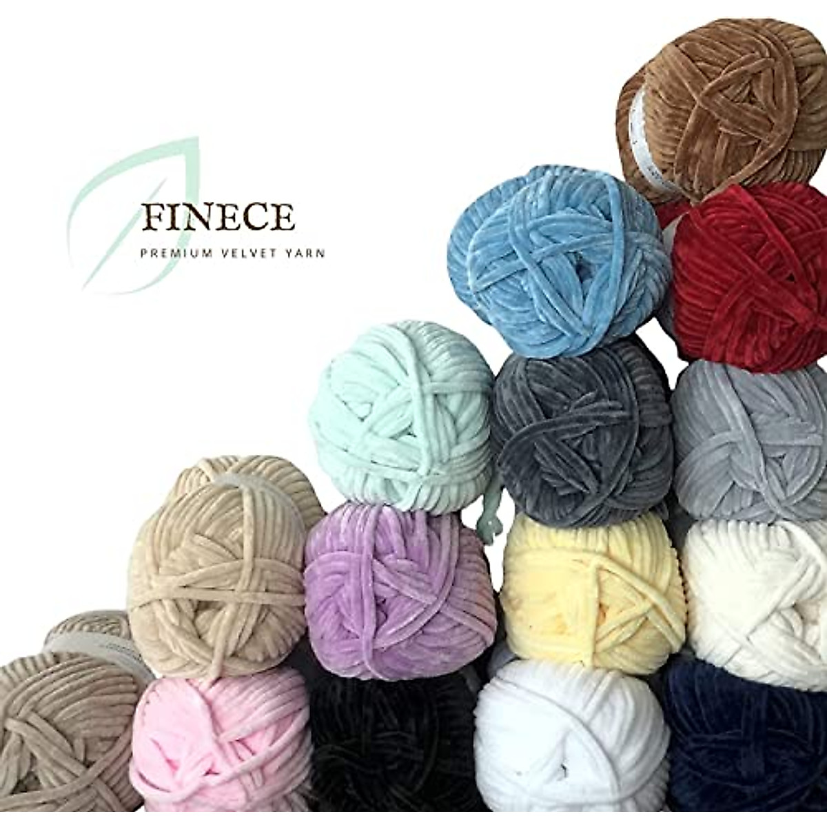 FINECE Soft Velvet Yarn Chenille Yarn for Crocheting Baby Blanket Yarn for Knitting 100 gr (132 yds) Fancy Yarn for Crochet Weaving Craft Amigurumi Yarn (1 Skein, 2040 - Light Camel)