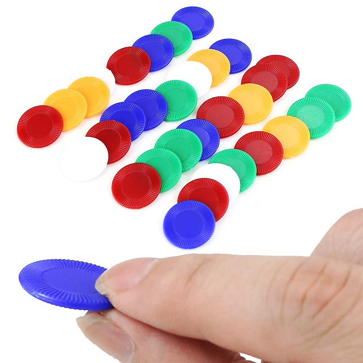 Wpxmer 300 Plastic Poker Chips, Poker Card Game Chips Bulk for Game Play, Learning Math Counting, 5 Colors