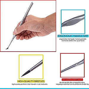 MEEDEN Miniature Paint Brush Set,15 Tiny Professional Fine Tip Detail Paint Brushes, Detailing Paintbrushes for Acrylic Watercolor Oil Painting- Model Face Nail Craft