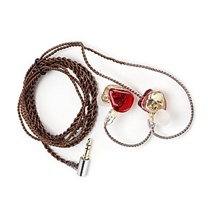 TQKLSM Wired Headset in-Ear Headset Resin Dynamic Earbuds HiFi Monitor Earbuds Wired Headset E-Sports DIY Gaming Earphone(Red)