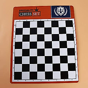 Chess Set Chessboard Game Appearance Portable Folding Travel Family Party Chess Set International Chess Game Backgammon Chess Game Board Set (Color : Black and White 49mm)