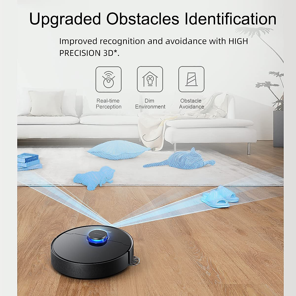 Dreametech L10 pro Robot Vacuum Cleaner,Lidar Navigation,4000Pa Suction Robotic Vacuum Cleaner with Mapping,Ideal for Pet Hair,Carpets (Black)