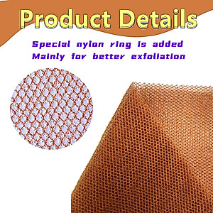 African Net Long Bathing Sponge,Net Exfoliating Back Scrubber for Body,Exfoliating Back Towel,Pack of 1 (Brown)