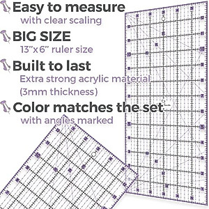 Rotary Cutter Set pink - Quilting Kit incl. 45mm Fabric Cutter, 5 Replacement Blades, A3 Cutting Mat, Acrylic Ruler and Craft Clips - Ideal for Crafting, Sewing, Patchworking, Crochet & Knitting