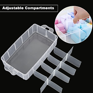 3-Tier Stackable Storage Container Box with 30 Adjustable Compartment, Plastic Organizer Box, Bead Organizers and Storage for Art Crafts, Fuse Beads, Washi Tapes, Jewelry X- Large (12.7”x7.3”x9.2”)