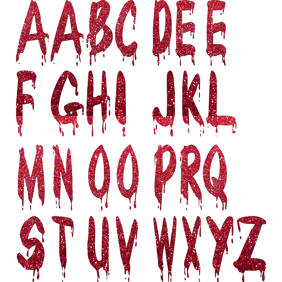 SEC Apparel Iron-On 3" Bloody Letters (Glitter Red)