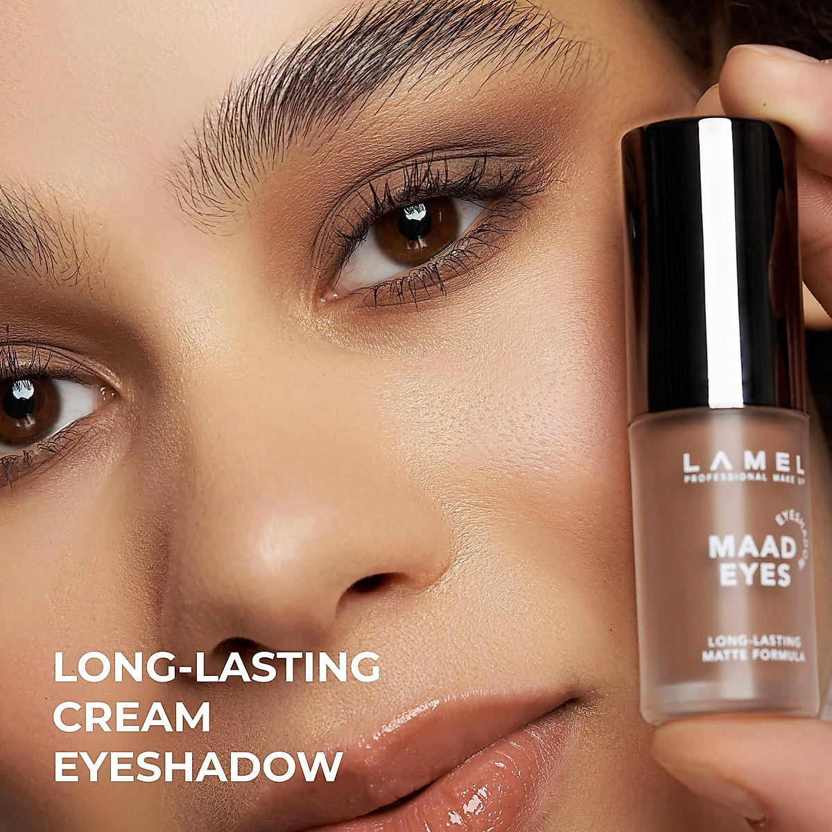 Lamel Matte Liquid Eyeshadow - Long Lasting Waterproof Eye Tint - Quick-Drying, Hypoallergenic Eye Makeup - Creamy & Smooth Formula - Brown Matte Cream Eyeshadow - Maad Eyes, №401, 5.2ml / 0.17oz