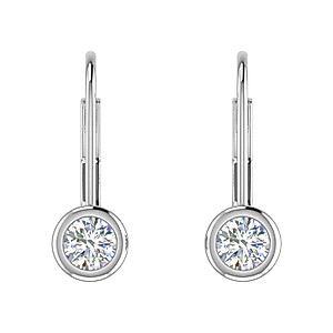 0.40 Carat Diamond Lever-back Drop Earrings in 14K White Gold