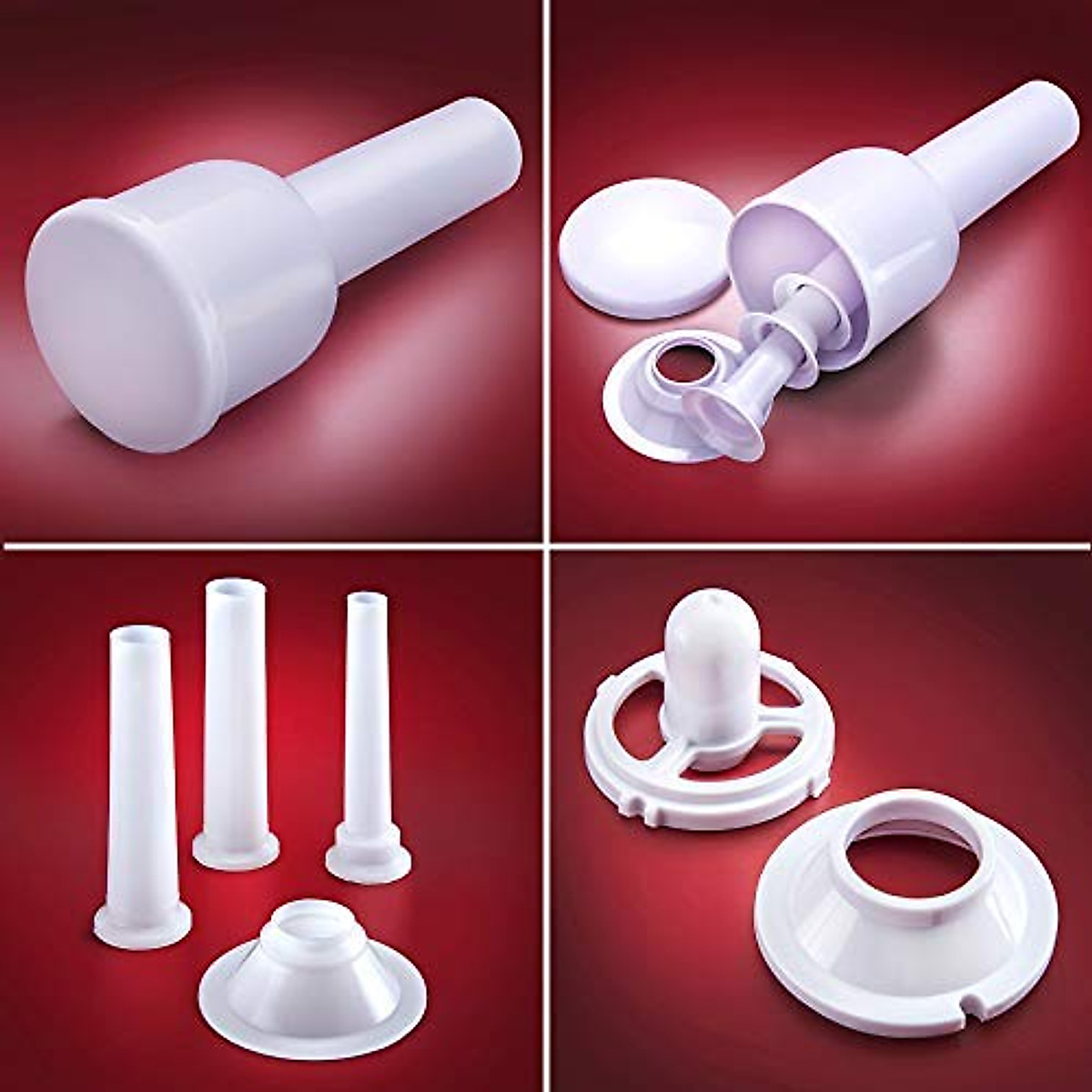 STX Megaforce 3000 Powerful Air Cooled 6-In-1 Heavy Duty Electric Meat Grinder with Foot Pedal • Sausage Stuffer • Kubbe Maker • Burger/Slider Maker • 2 Meat Claws • 3 S/S Blades • 4 Grinding Plates