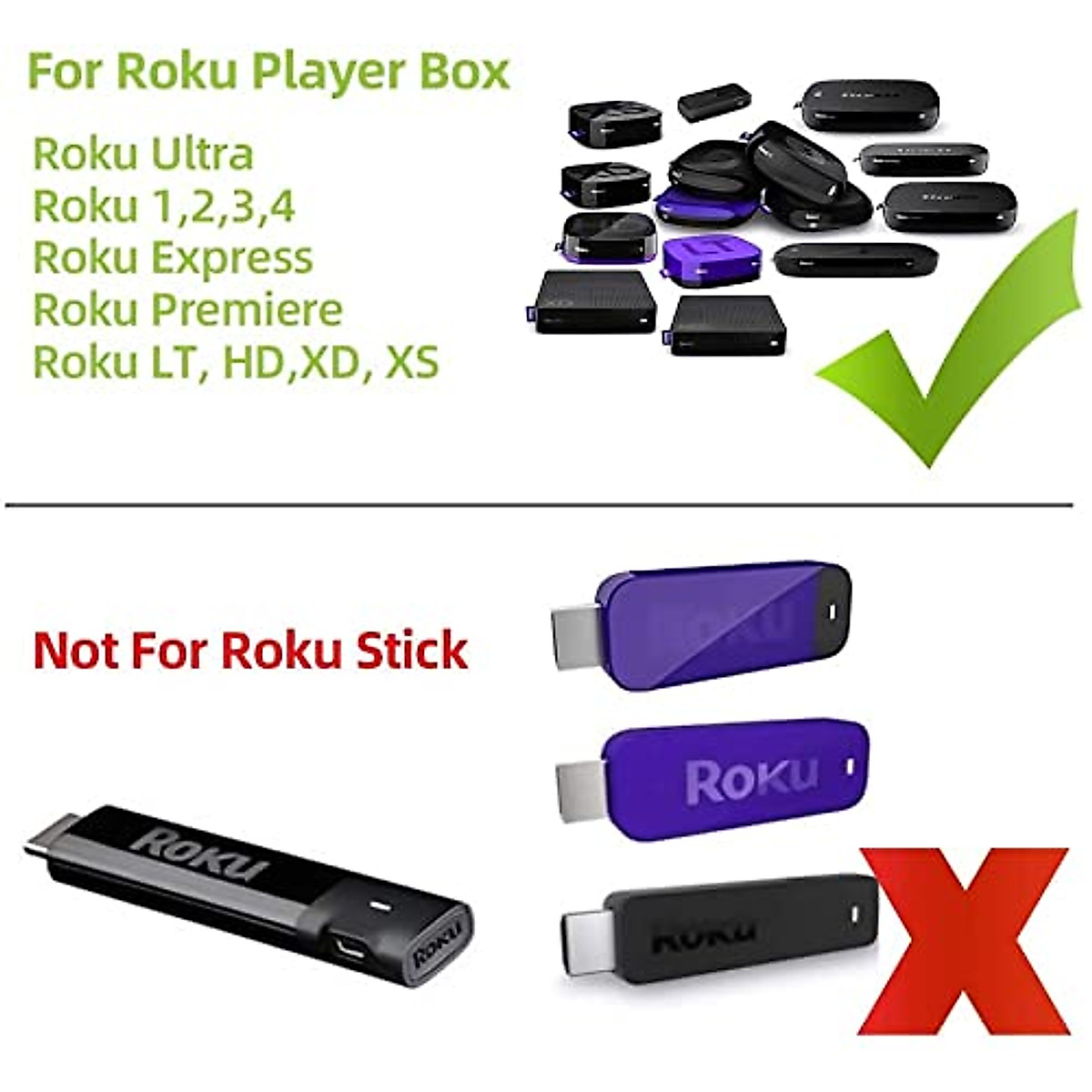 Universal Remote for All Roku TV fit for Roku 1/2/3/4 HD LT XS XD, Hisense/TCL/Sharp/Insignia/ONN/Sanyo/LG/Hitachi/Element roku TV w/ 10 Shortcut Keys [NOT for Roku Stick]