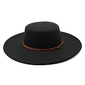 Women Men Felt Fedora Hats Formal Hat Large Fedoras Bulk Woman Man Flat Top Caps Female Big Wide Brim Cap Black