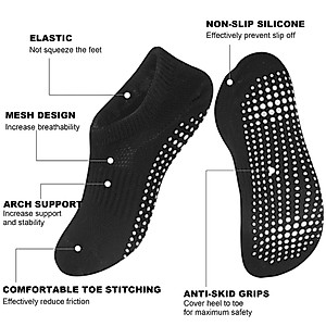 COZYOFFI Toddler No Show Socks: 10 Pairs with Kids Sneakers Tennis Shoes - Grip Non Slip Socks for Boys Girls Black