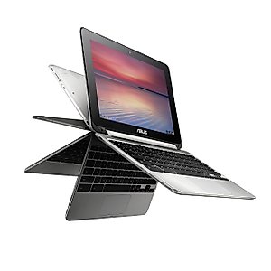 ASUS C100PA-DB02 10.1-inch Touch Chromebook Flip (1.8GHz, 4GB Memory, 16GB eMMC, Google OS), All Metal Body