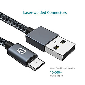 Micro USB Cable Android Charger - Syncwire [2-Pack 6.5 ft] Super-Durable Nylon-Braided Fast Sync & Charging Cord for Samsung, HTC, Nexus, LG, Xbox One, PS4, Smartphones & More