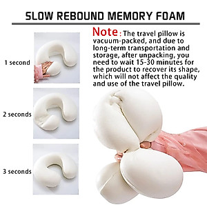 Youmeisha Comfortable Breathable Memory Foam Travel Pillow Neck Pillow Support Neck and Head Aircraft Neck Pillow Suitable for Airplane Travel Portable Neck Pillow Support Machine Washed (Black)