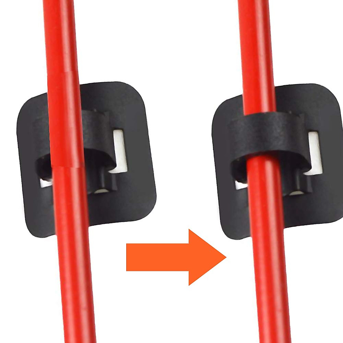 Keenso Bike Cable Hose Grips, Housing Hose Guide Mountain Road Mountain Bike Brake Cable Tube Guide Shifter Adapter Bicycle Frame C-Clips(6)