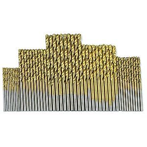 WUXUN-Drill Bit 50pcs HSS Twist Drill Bit Set Titanium Coated Gun Drill Bit for Wood Metal Drilling Mini Drill Bit 1.0/1.5/2.0/2.5/3.0mm