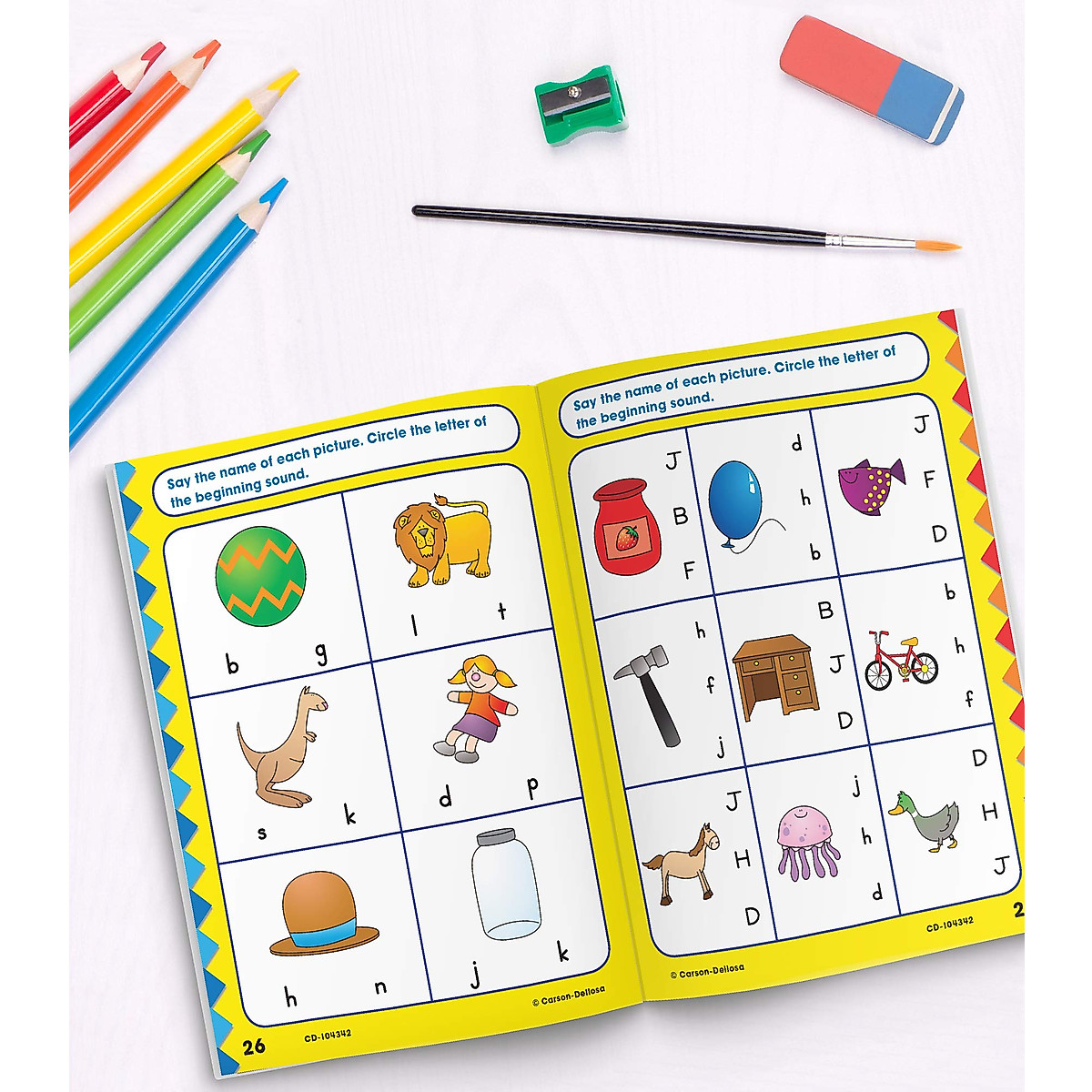 Carson Dellosa Beginning Reading Workbook―Kindergarten Early Reader Phonics Practice With Stickers, Incentive Chart, Puzzles, Coloring Activities (64 pgs) (Home Workbooks)