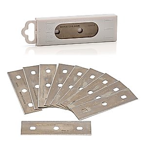 Glass Polish 3 inch (75mm) Pack of 10 Carbon Steel Blades, Double-Edged Blades for our SCRATCHLESS Glass Scraper