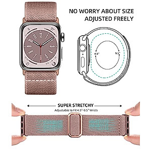 Odbeai Compatible with iWatch Bands 38mm Women, with Apple Watch Band 38mm 40mm 41mm 42mm 44mm 45mm 49mm Ultra SE Series 8 7 6 5 4 3 2 1, Sport Stretchy Braided Elastic Nylon Strap