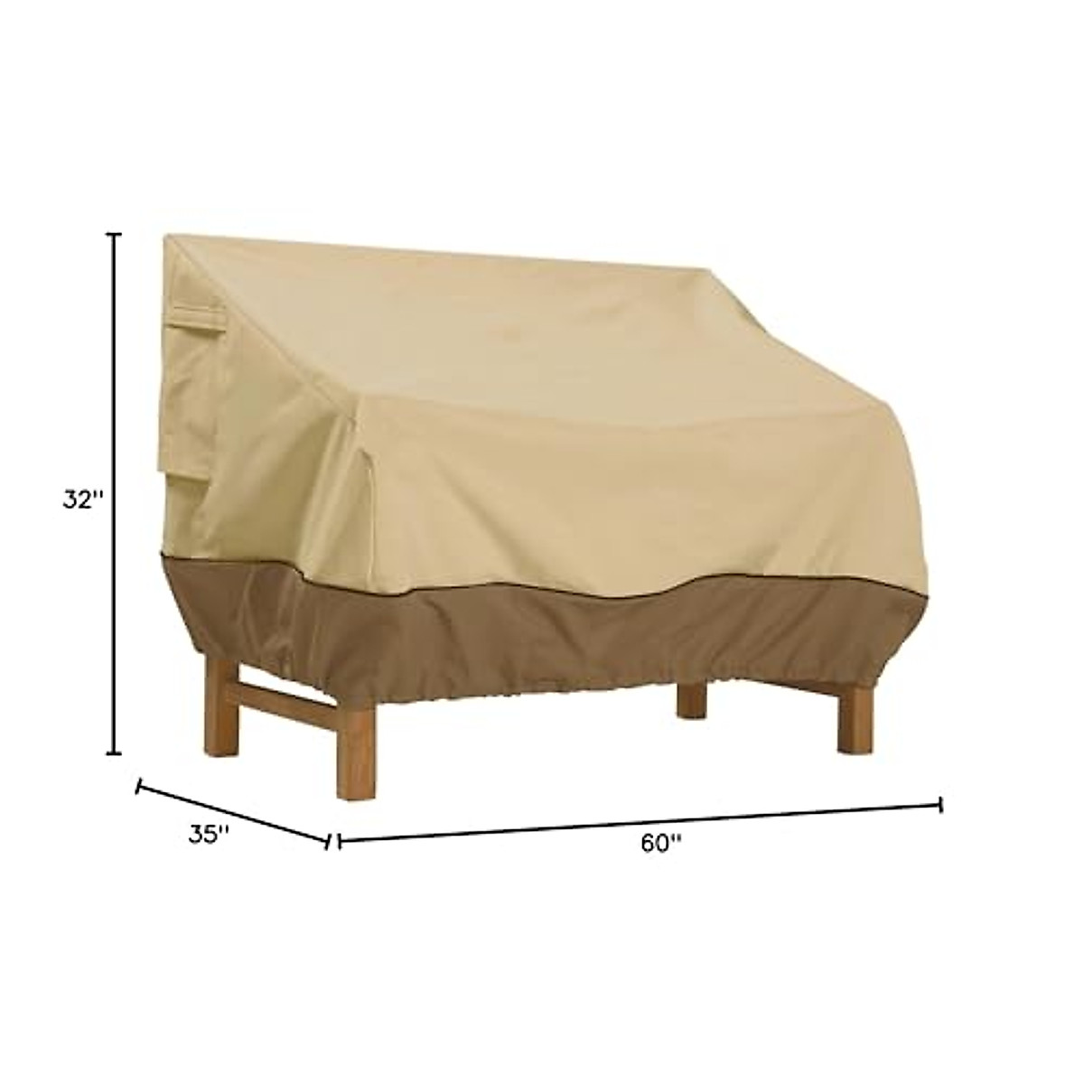 Classic Accessories Veranda Loveseat Cover For Hampton Bay Spring Haven Wicker Patio Loveseats, Patio Bench Cover