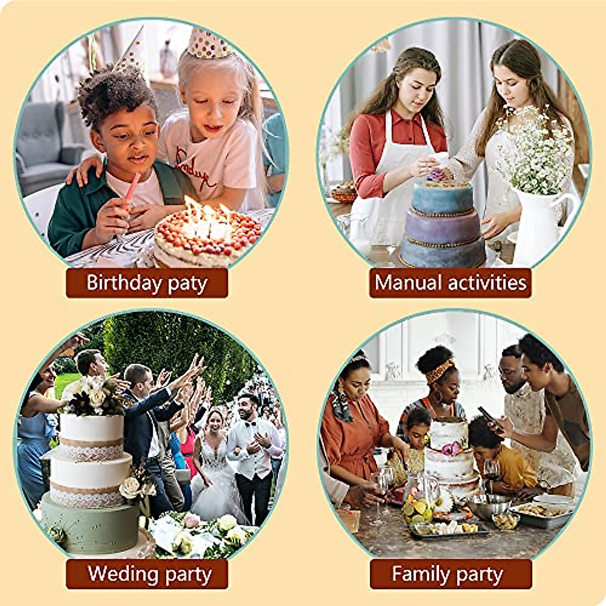 Cake tier stacking kit - 20 Pieces White Plastic Cake Sticks Support Rods with 4 Pieces Cake Separator Plates for 4, 6, 8, 10 Inch Cakes and 12 Pieces Clear Cake Stacking Dowels for Tiered Cakes