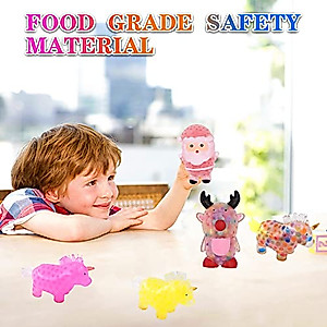 Cenmeytoy Unicorn Squishy Stress Balls Toy (5-Pack) for Girls, Boys, Adults, Gel Water Beads Balls Inside, Promote Anxiety and Stress Relief - Christmas Stocking Stuffers Gifts Party Favors