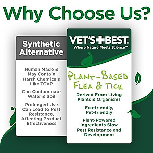 Vet's Best Anti-Flea Spray Shampoo - Dog Flea and Tick Treatment - Plant-Based Formula - Certified Natural Oils - 16 oz