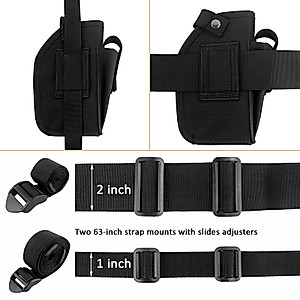 Depring Concealed Carry Holster with Mag Pouch Universal Fits Handgun with Laser or Light Attachment IWB OWB Car Ambidextrous Gun Holster with 2 Straps Black