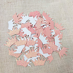 Mybbshower Glitter Pink Tiara Crown Stickers for Princess Birthday Party Envelope Sealing Adhesive Labels for School 1 4/5 Inch Pack of 100