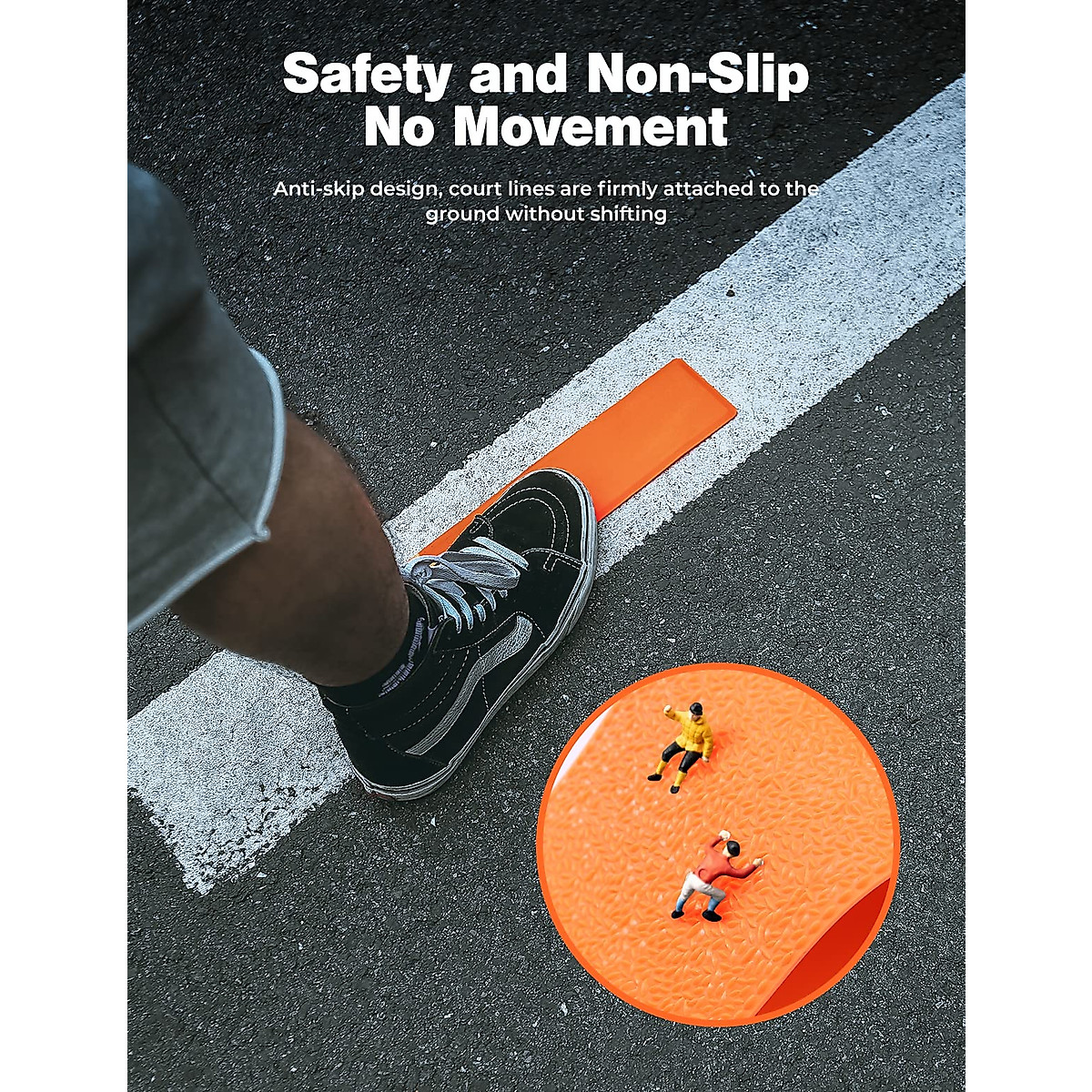 DEERFAMY 24 Pcs Pickleball Court Markers Kit, Temporary Pickleball Lines Throw Down Markers for Outdoor Indoor Tennis Badminton, Orange and Yellow