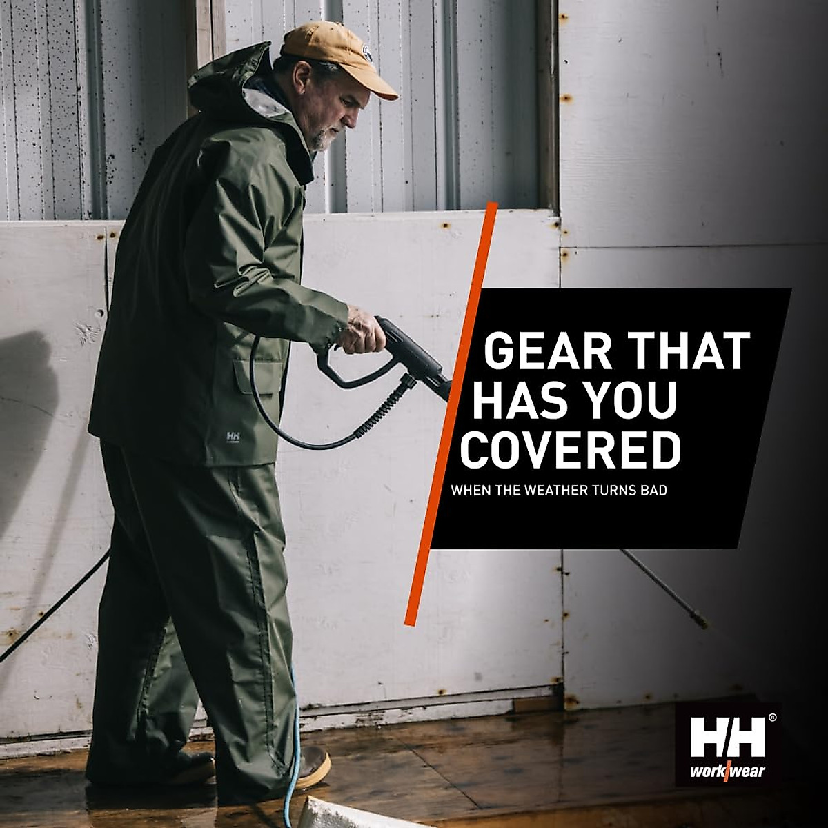 Helly-Hansen Workwear Mandal Waterproof Bib Overalls for Men Made of Durable PVC-Coated Polyester, Breathable and Adjustable, Army Green - L