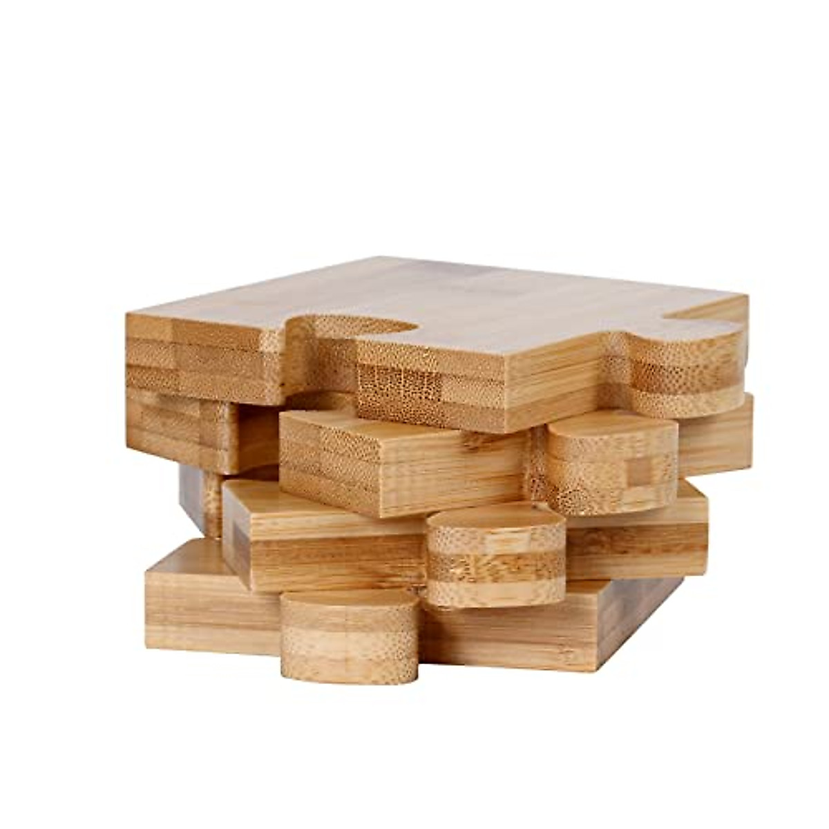 Coast2Coaster Wooden Bamboo Puzzle Coasters for Drinks and Trivet for Hot Pots, Pan Pad Holder, Countertops, End Tables, Coffee